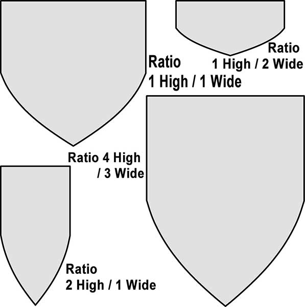 Shape Shields Traditional Medieval English and French Design