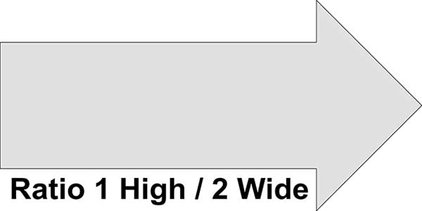 Shape Arrow Square Corners Veriable Ratio